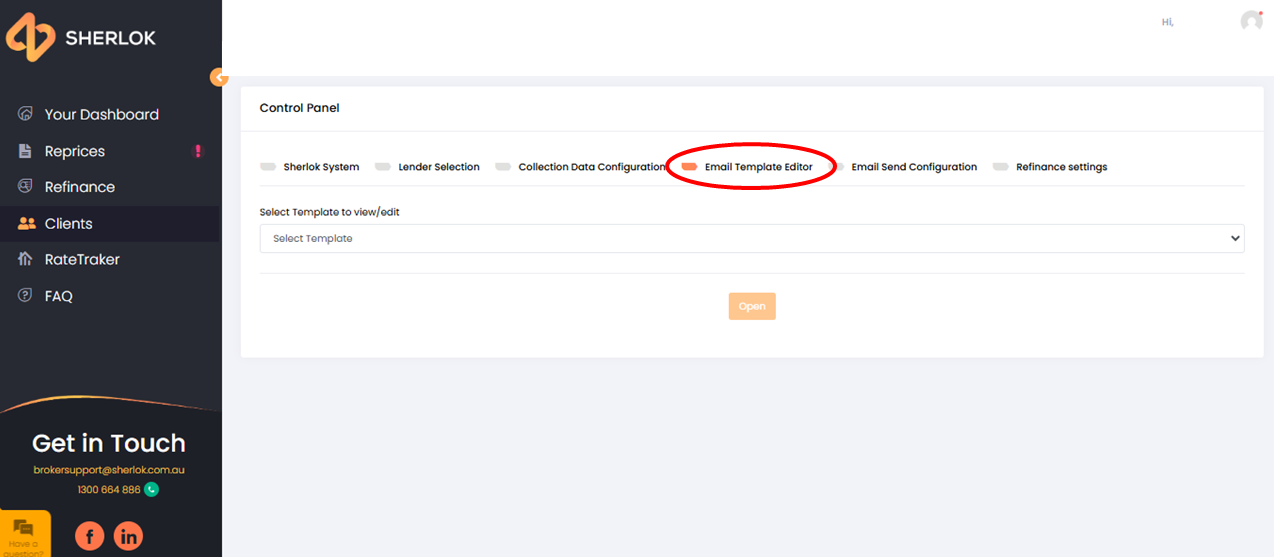 Can I change the lender information in the Include Comparisons email?